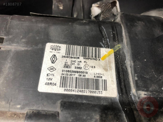 RENAULT CLİO-4 SOL FAR 260609493R Çıkma Yedek Parça Fiyatları otoçıkma ...