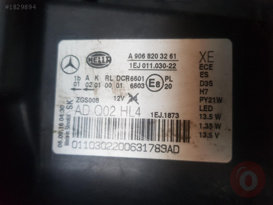 A 906 820 32 61 Mercedes Benz Sprinter Sağ Far Çıkma Yedek Parça ...