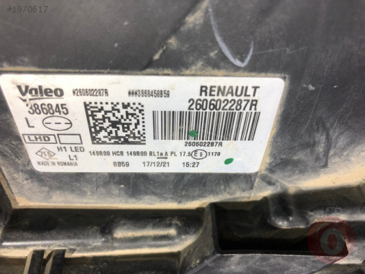 DACİA DUSTER-2 MAKYAJLI SOL FAR 260602287R Çıkma Yedek Parça Fiyatları ...